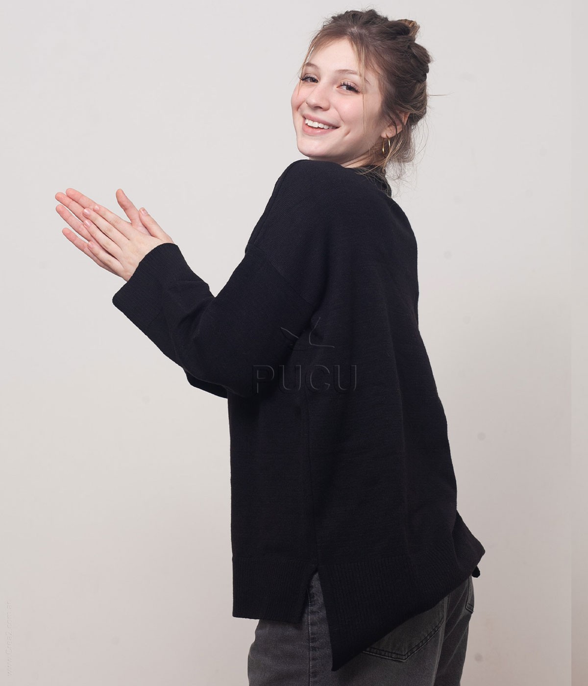 Sweater jackar basico liso Largo